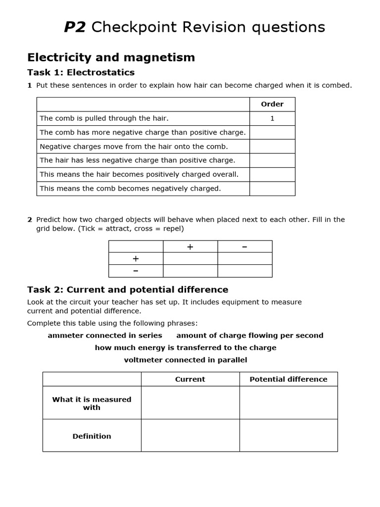 Electricity and Magnetism Revision Guide | PDF | Series And Parallel ...