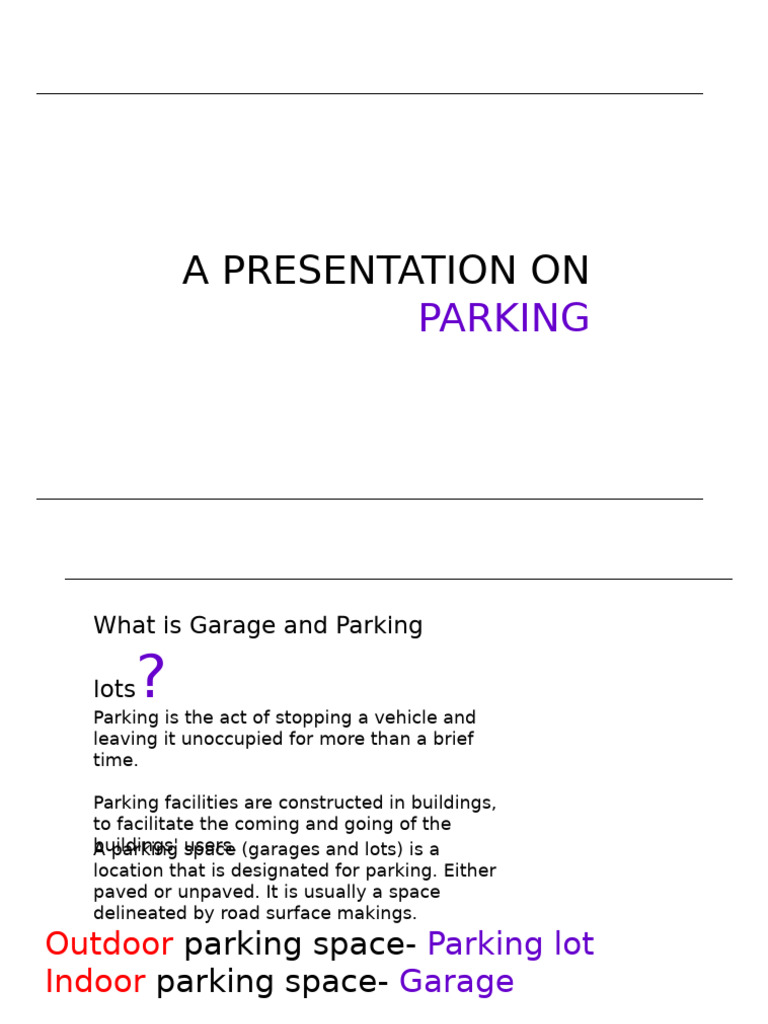 Parking Flow Overview and Guidelines | PDF