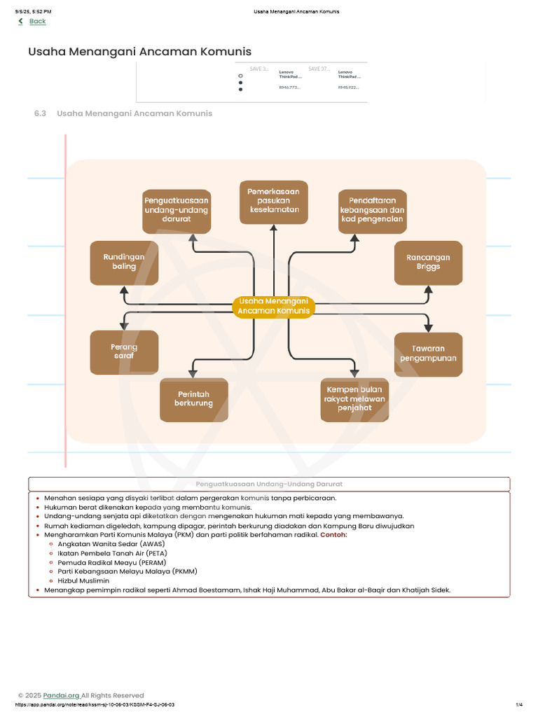 Usaha Menangani Ancaman Komunis | PDF
