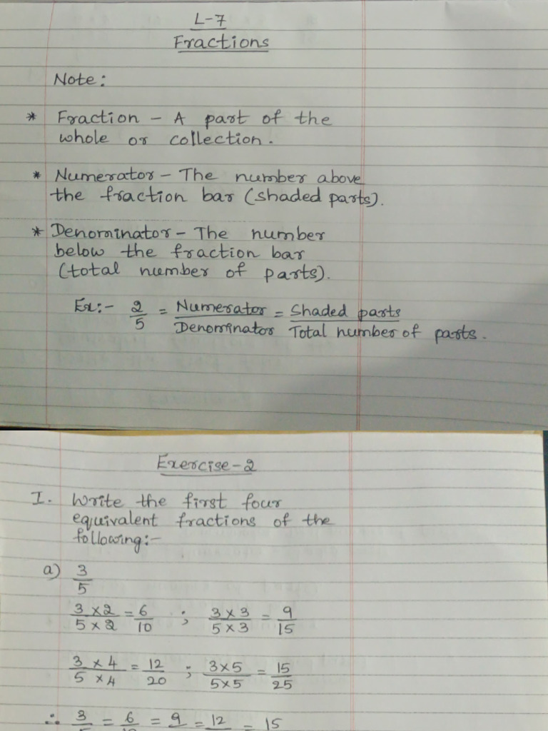 Grade 4 Math Ln.7 Fractions Notes | PDF | Arithmetic | Elementary ...