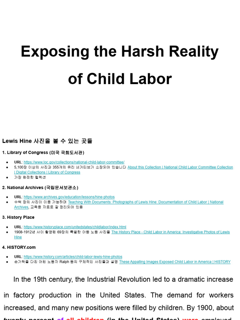 Lesson 4. Exposing The Harsh Reality of Child Labor | PDF | Child ...