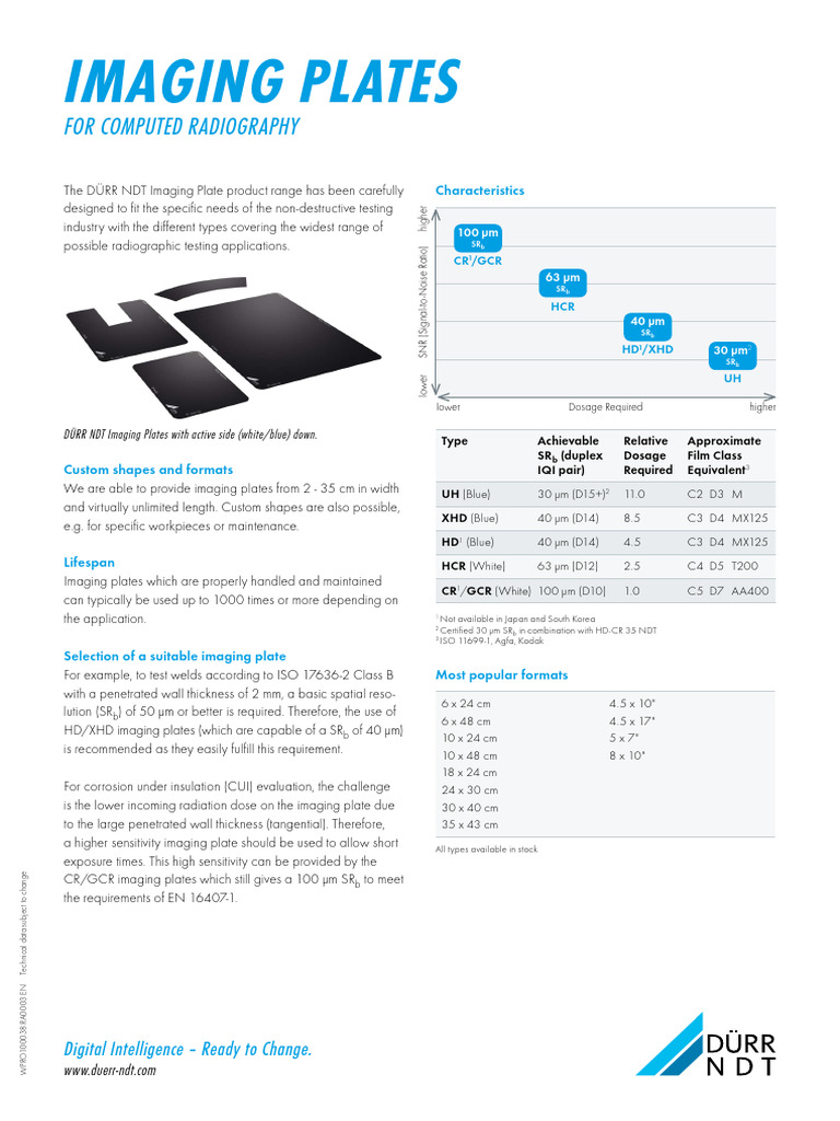 DÜRR NDT Imaging Plates Overview | PDF | Nondestructive Testing | Imaging