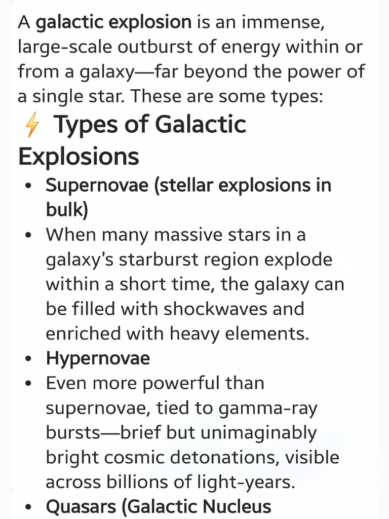 Notes Galactic Explosion | PDF