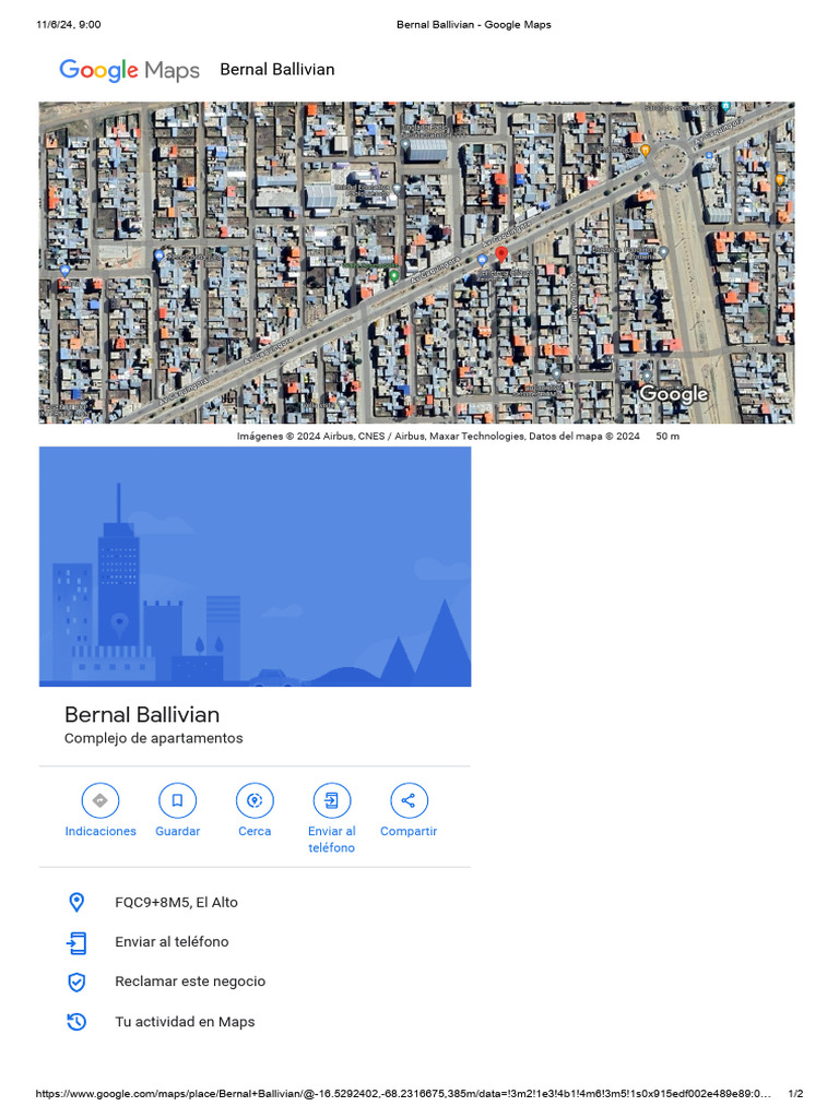 Ubicación de Bernal Ballivian en Maps | PDF