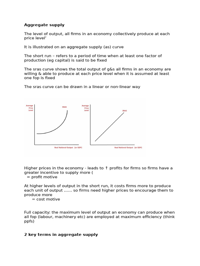 Short Run Aggregate Supply | PDF | Supply (Economics) | Labour Economics