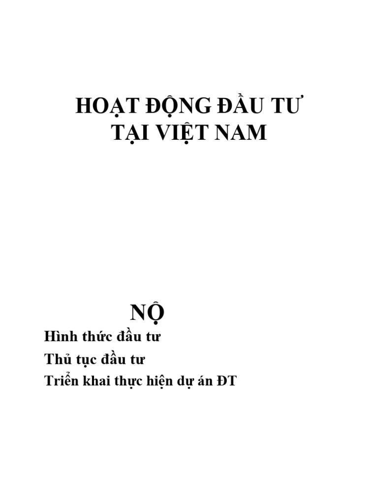 Hoat Dong Dau Tu Tai VN | PDF
