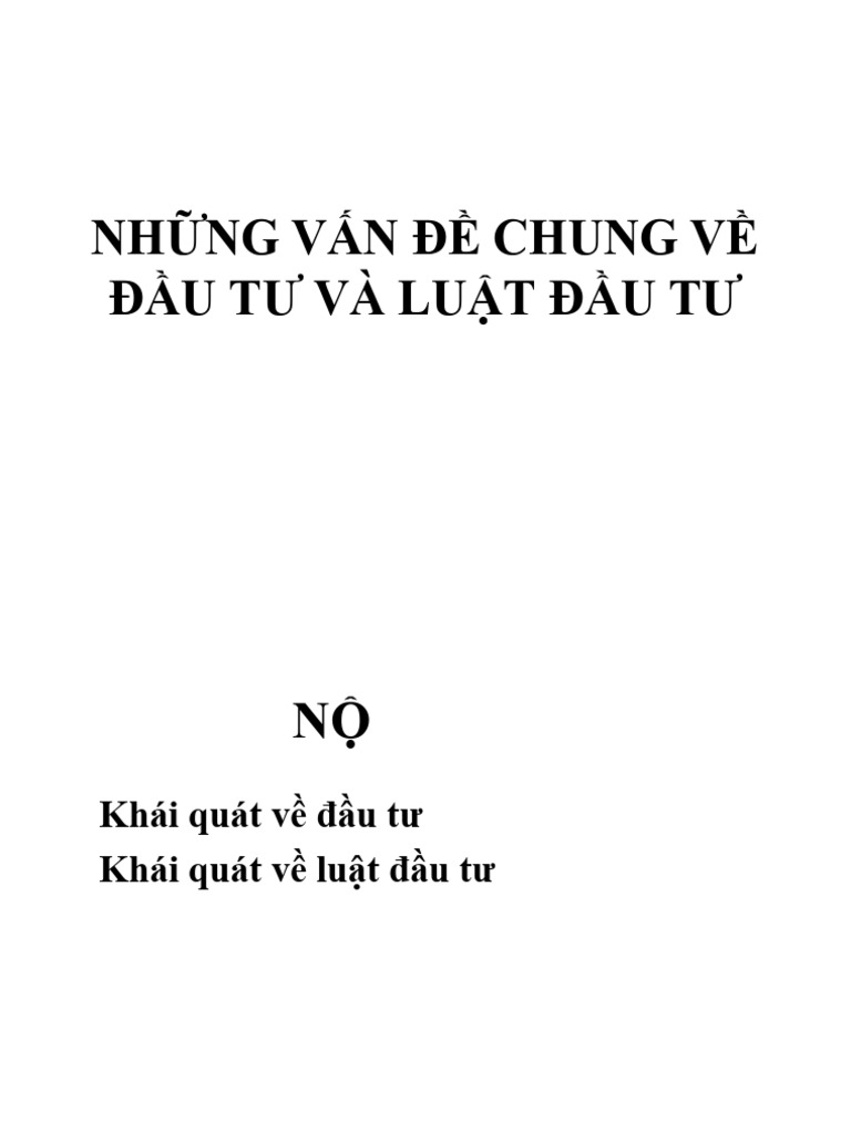 Nhung Van de Chung | PDF