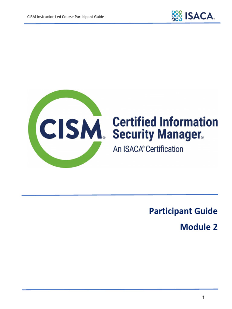 CISM ILT M2 ParticipantGuide | PDF | Risk Management | Risk