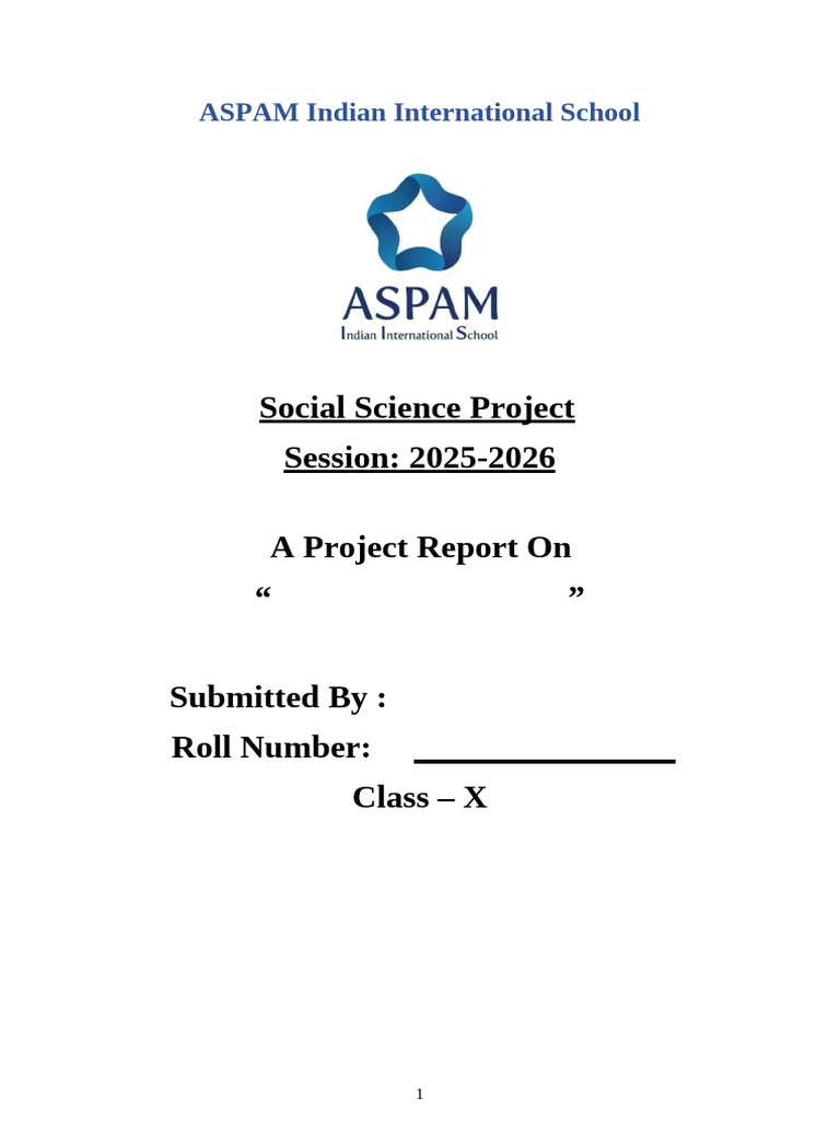 Class X Social Science Project Report | PDF