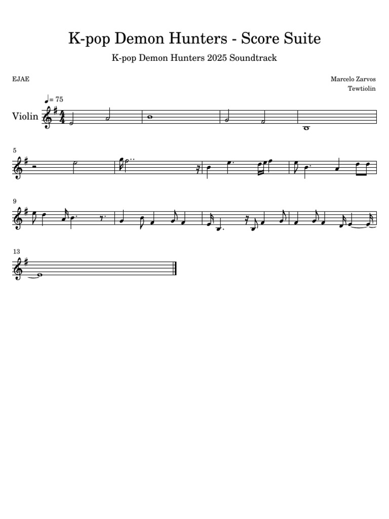 K-pop Demon Hunters Score Suite | PDF