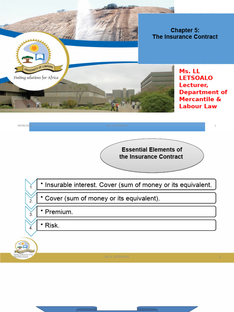 Essential Elements of Insurance Contracts | PDF | Insurance | Indemnity