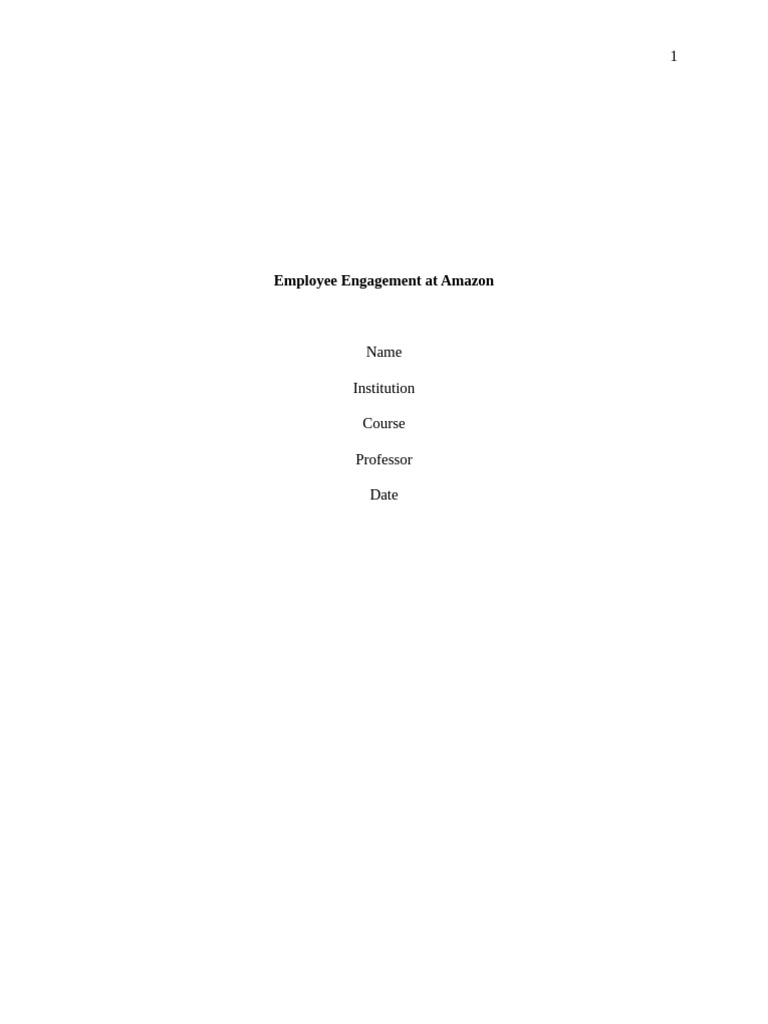 Employee Engagement at Amazon | PDF | Employment | Well Being