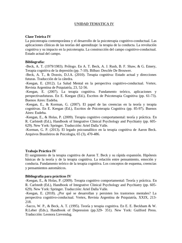 Resumen 4ta Semana 2025 1er Cuatri Keegan | PDF | Terapia de conducta ...