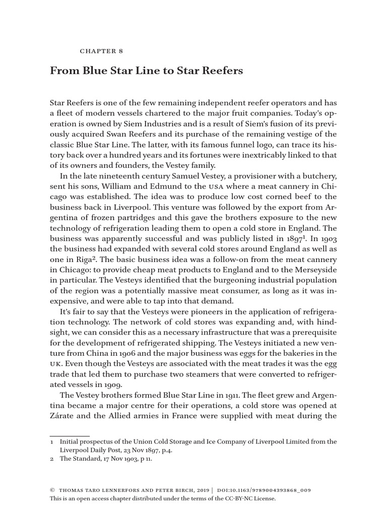 Blue Star Line To Star Reefers | PDF | Freight Transport | Ships