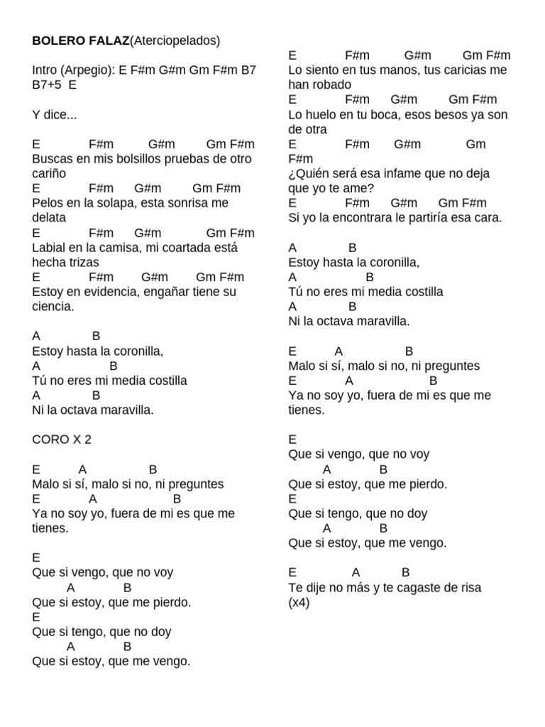 Bolero Falaz Aterciopelados | PDF