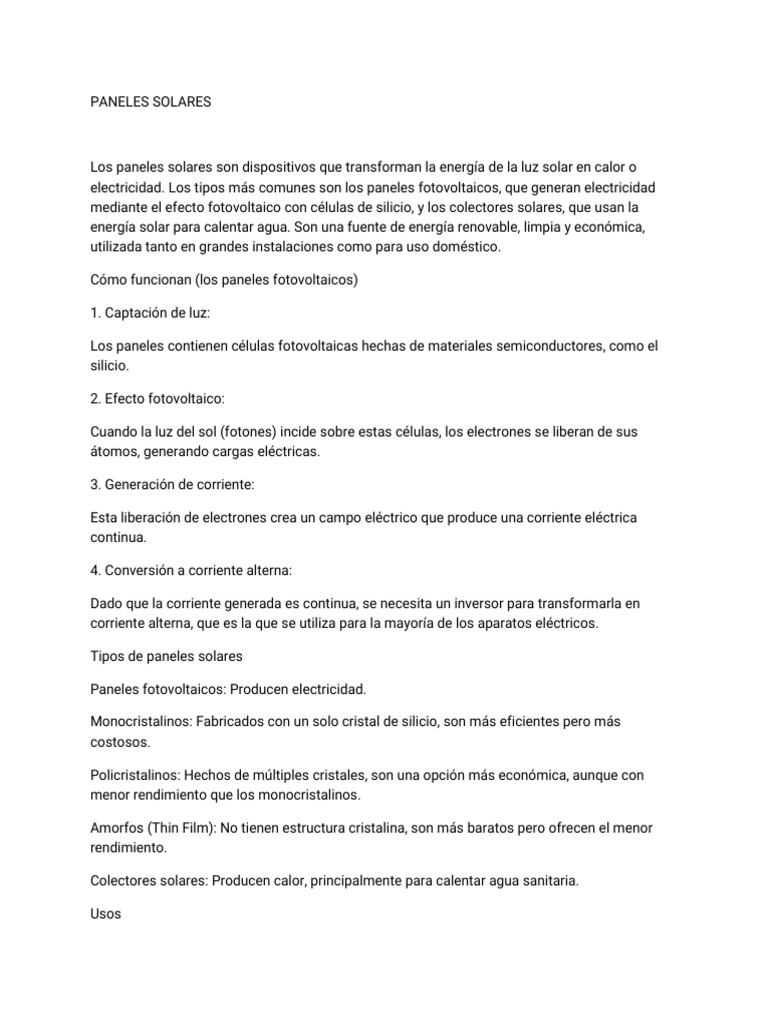 Paneles Solares | PDF