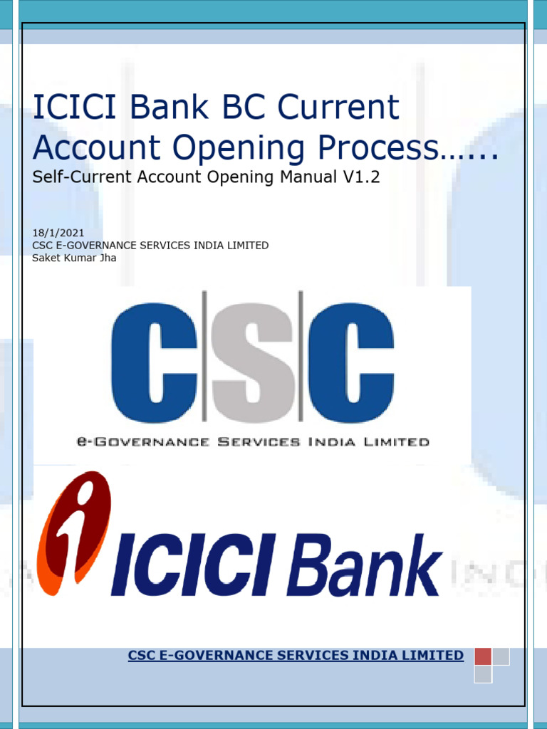 ICICI BC Self Current Account Opening V1.2 | PDF | Software | Computing