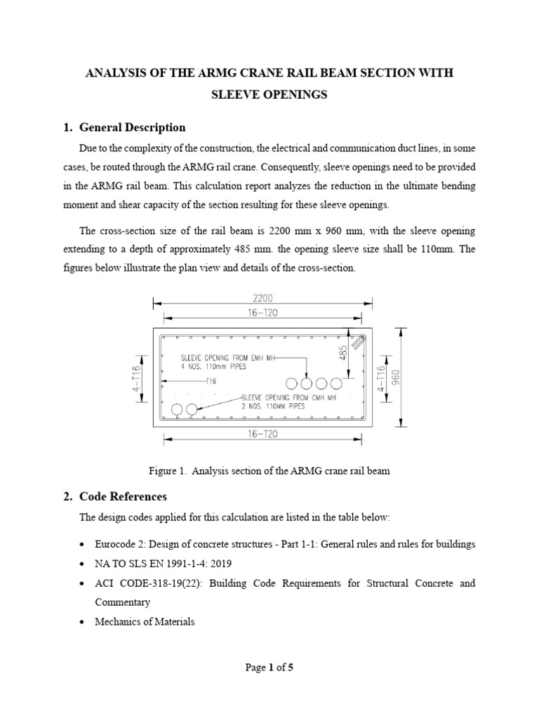 ARMG Crane Rail Beam Analysis | PDF | Bending | Beam (Structure)
