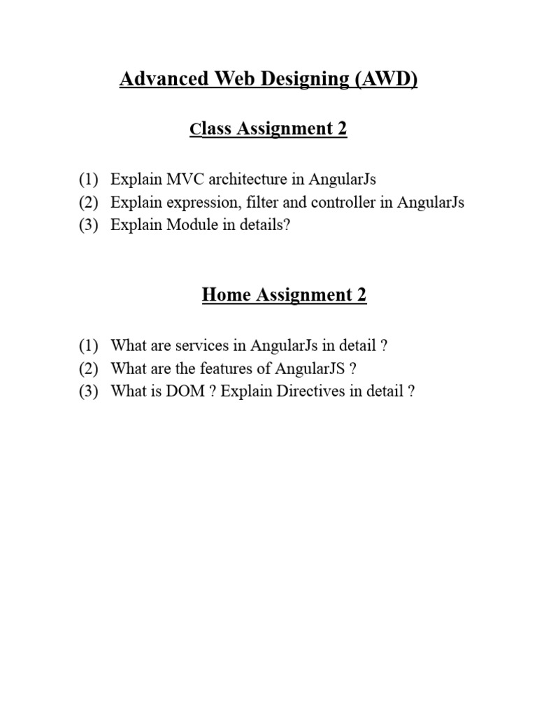 AWD Assignment 2 | PDF