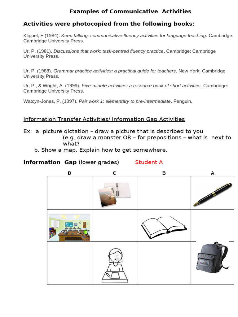 Communicative Activities for Language Learning | PDF | Learning