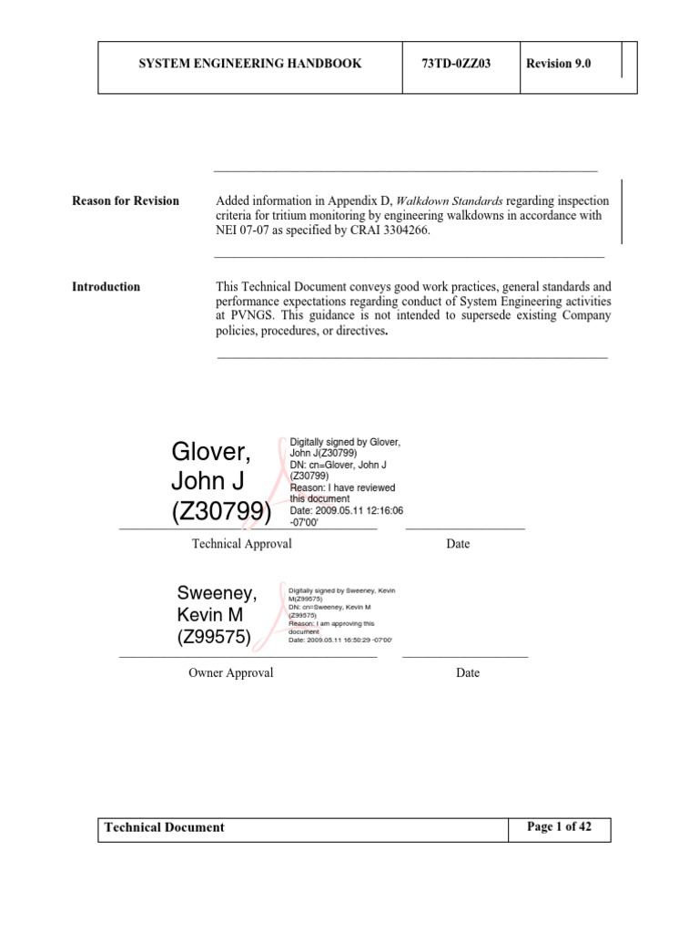 System Engineering Handbook R91 - 1 | PDF | Reliability Engineering ...
