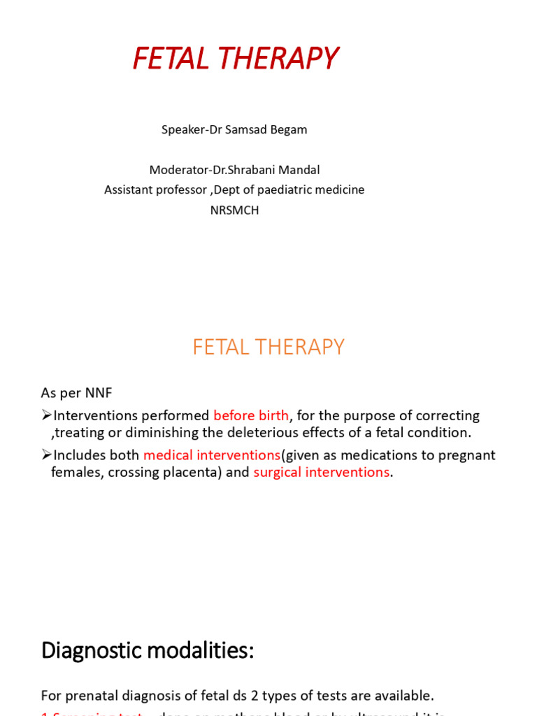 Seminar On Fetal Therapy | PDF | Medical Specialties | Clinical Medicine
