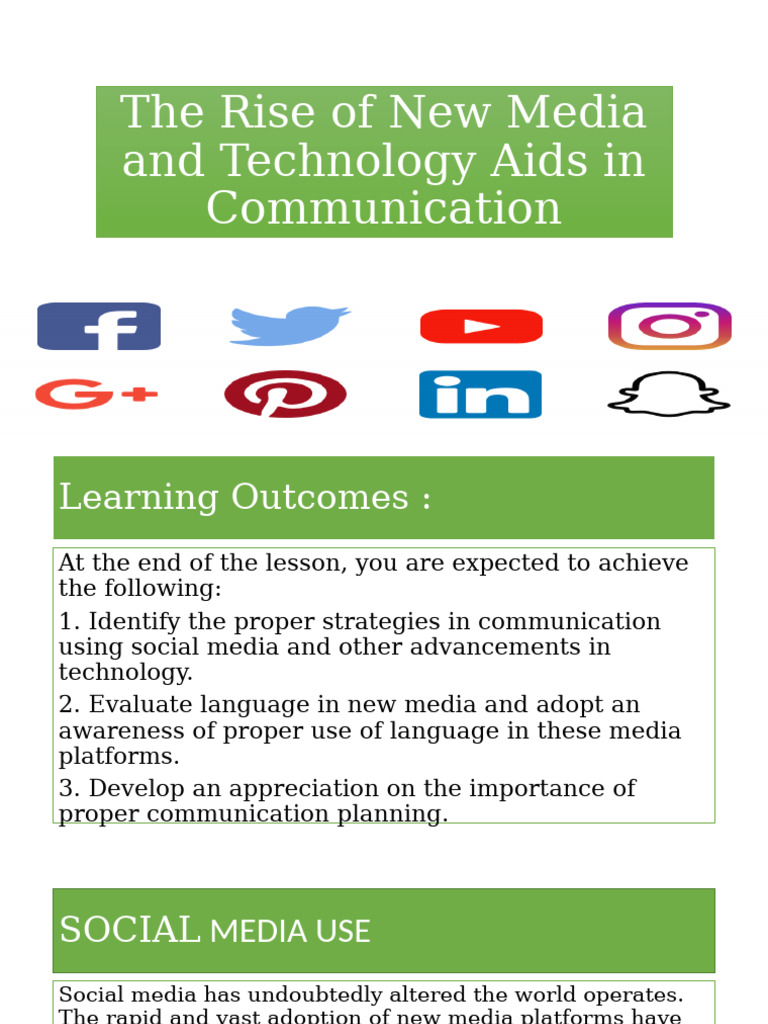 Lesson 5 The Rise of New Media and Technology Aids | PDF | Social Media ...