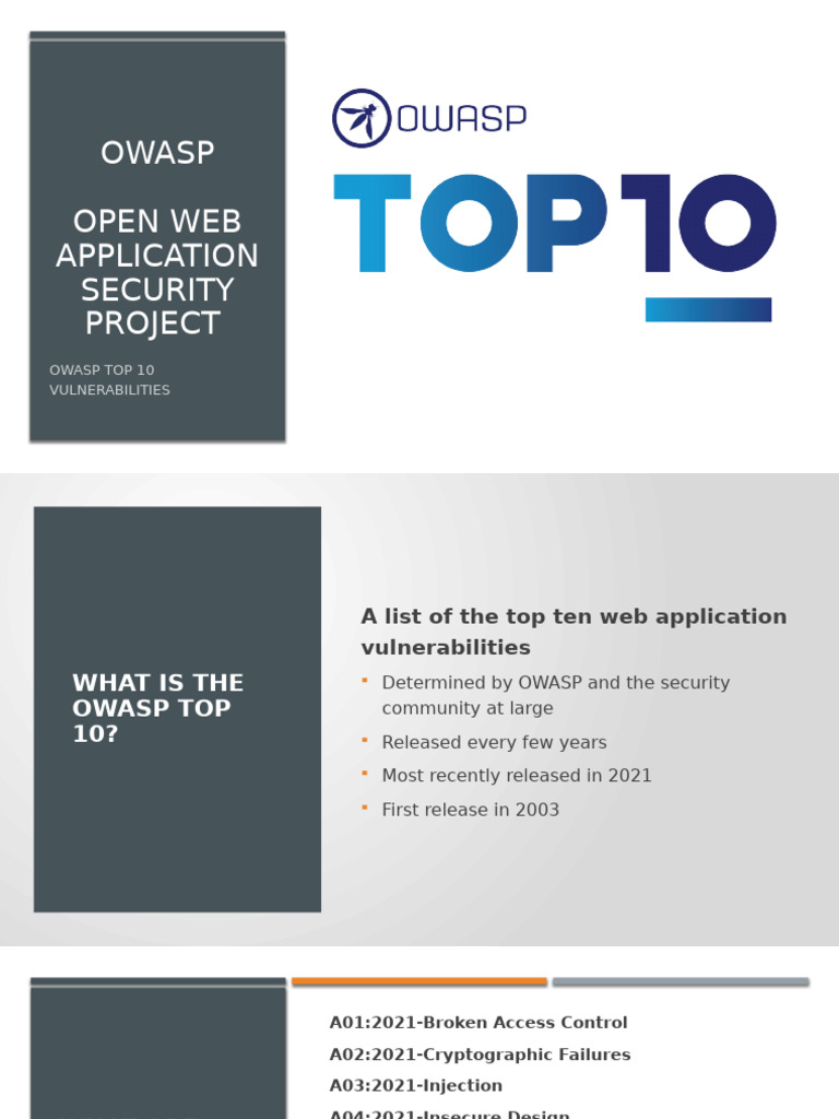 OWASP Top 10 Vulnerabilities 2021 | PDF | Risk | Authentication