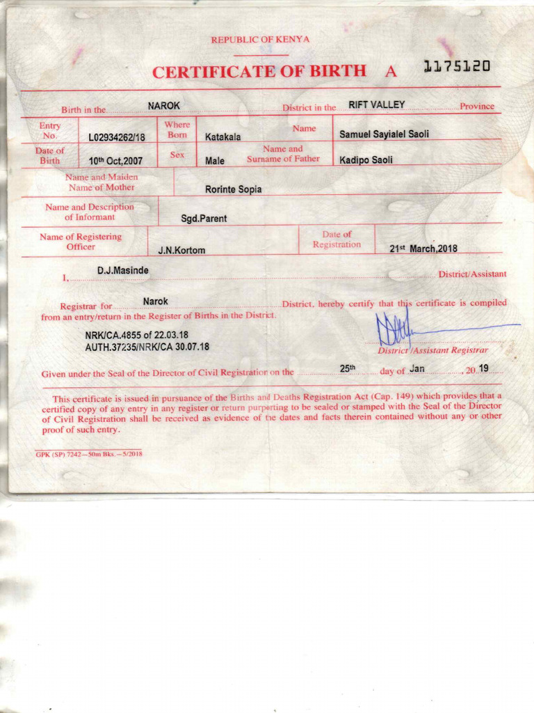 Birth Certificate | PDF