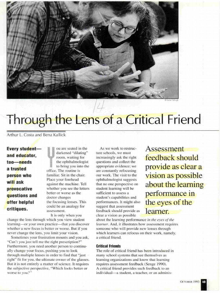 Through The Lens of A Critical Friend - Amigo Crítico | PDF
