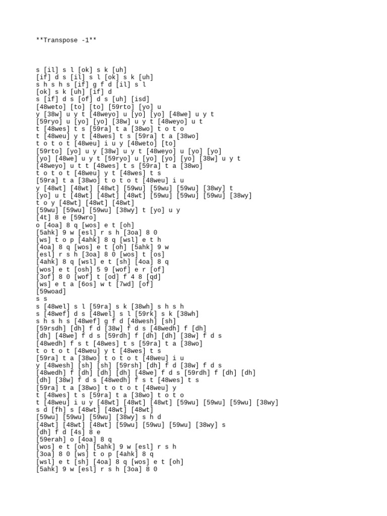 Virtual Piano: Thousand Miles Transpose | PDF
