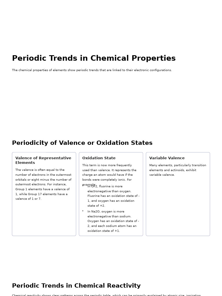 Periodic Trends in Chemical Reactivity | PDF | Periodic Table | Ion