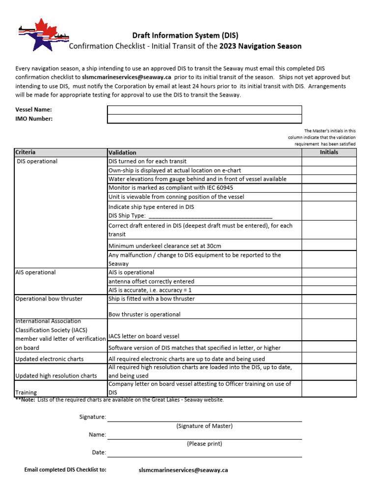 Dis Form Init en | PDF | Ships | Navigation