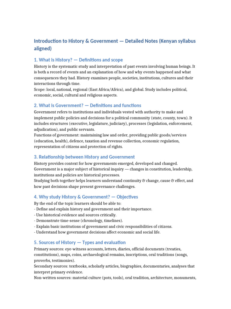 History and Government: Key Concepts Explained | PDF | Liberal Arts ...
