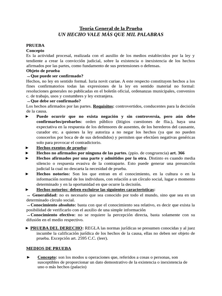 Proce Sal | PDF | Evidencia (ley) | Carga de la prueba (ley)