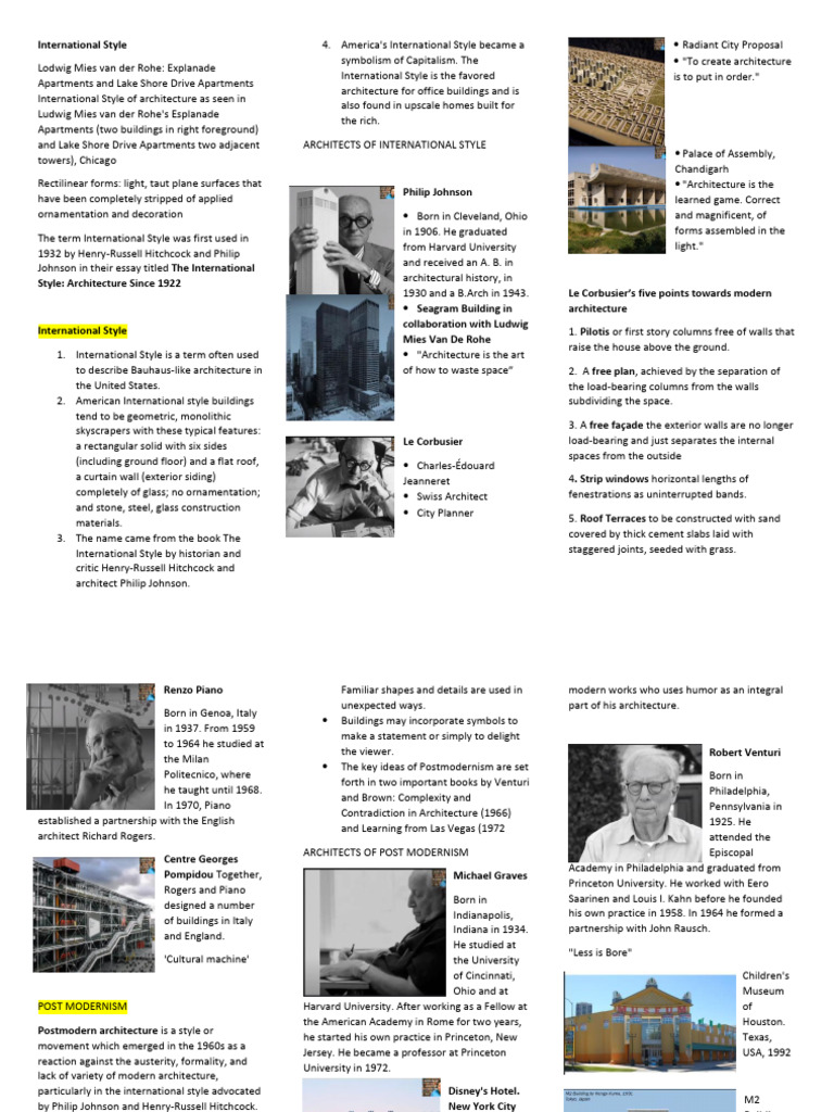 International Style Architecture Overview | PDF | Architectural Design ...