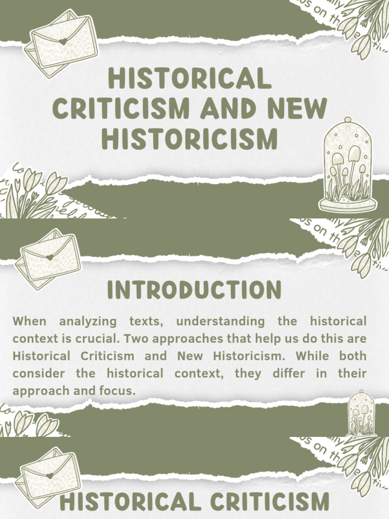 Historical Criticism and New Historicism | PDF