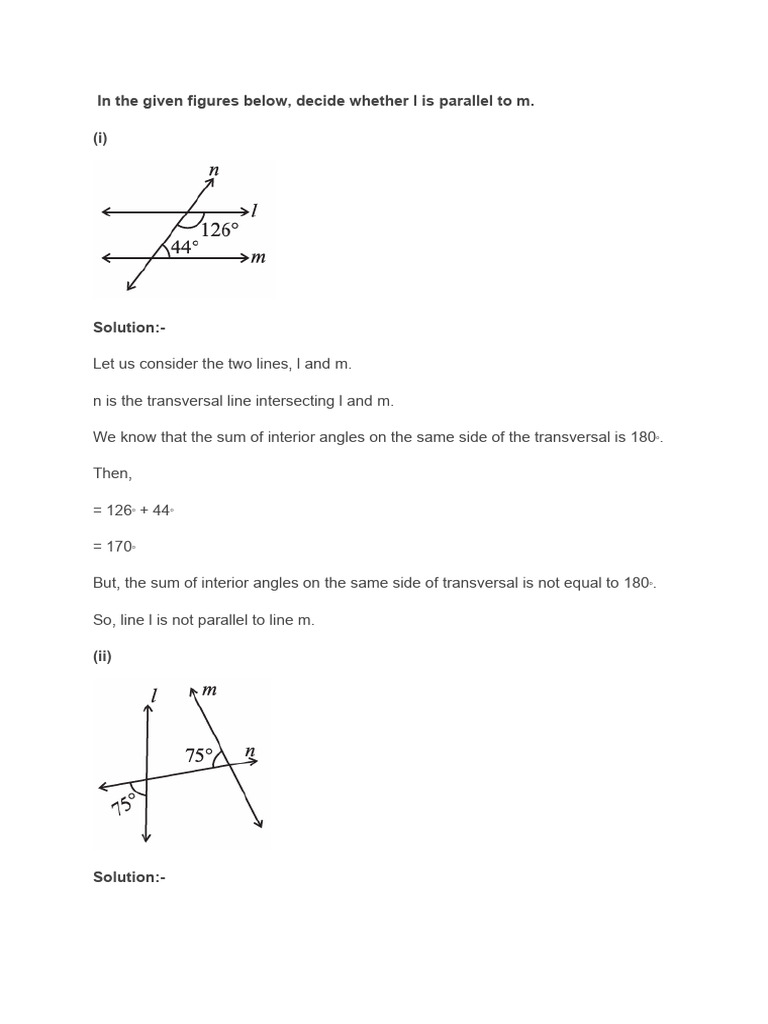Determine Parallel Lines with Transversals | PDF