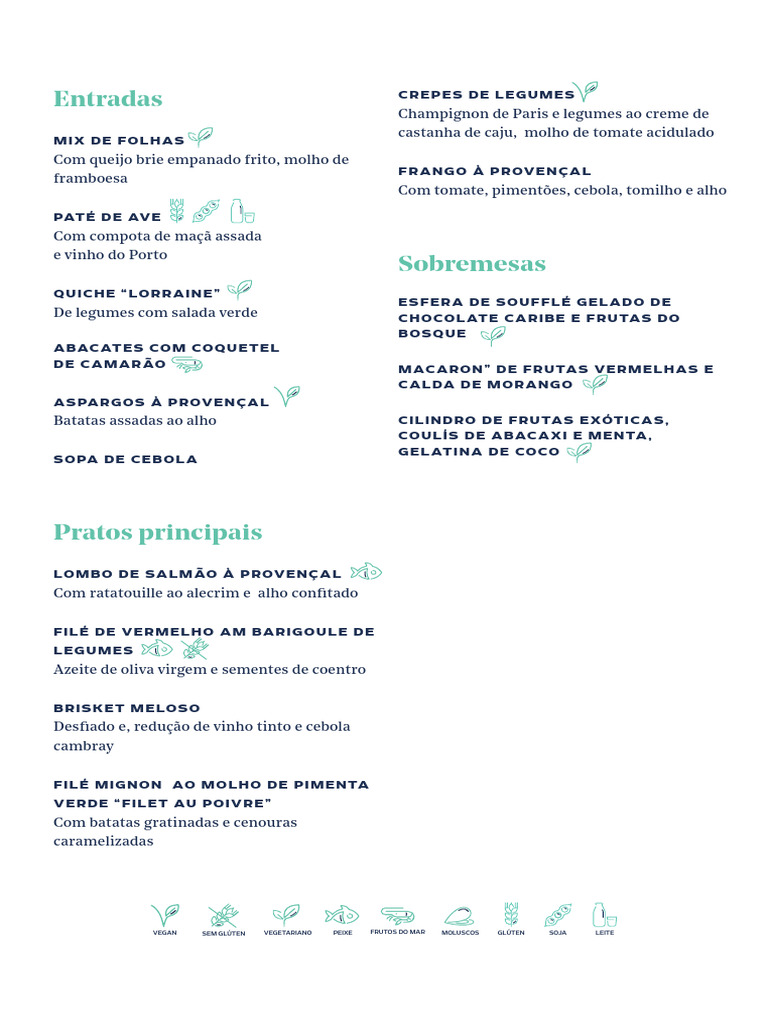 Menu Gourmet: Entradas e Pratos Principais | PDF
