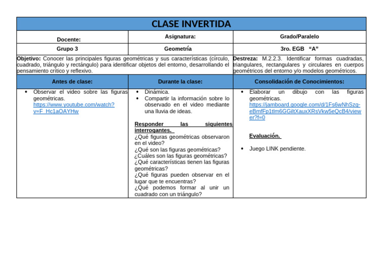 Clase Invertida Figuras Geometricas | PDF