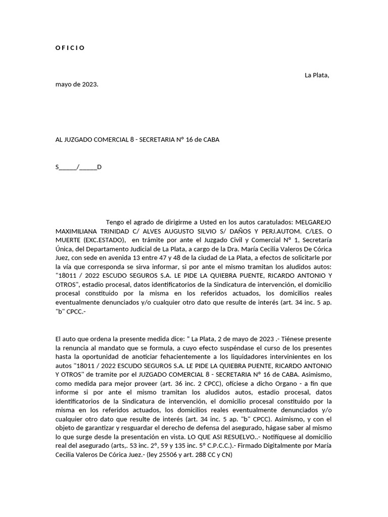 Oficio Modelo | PDF