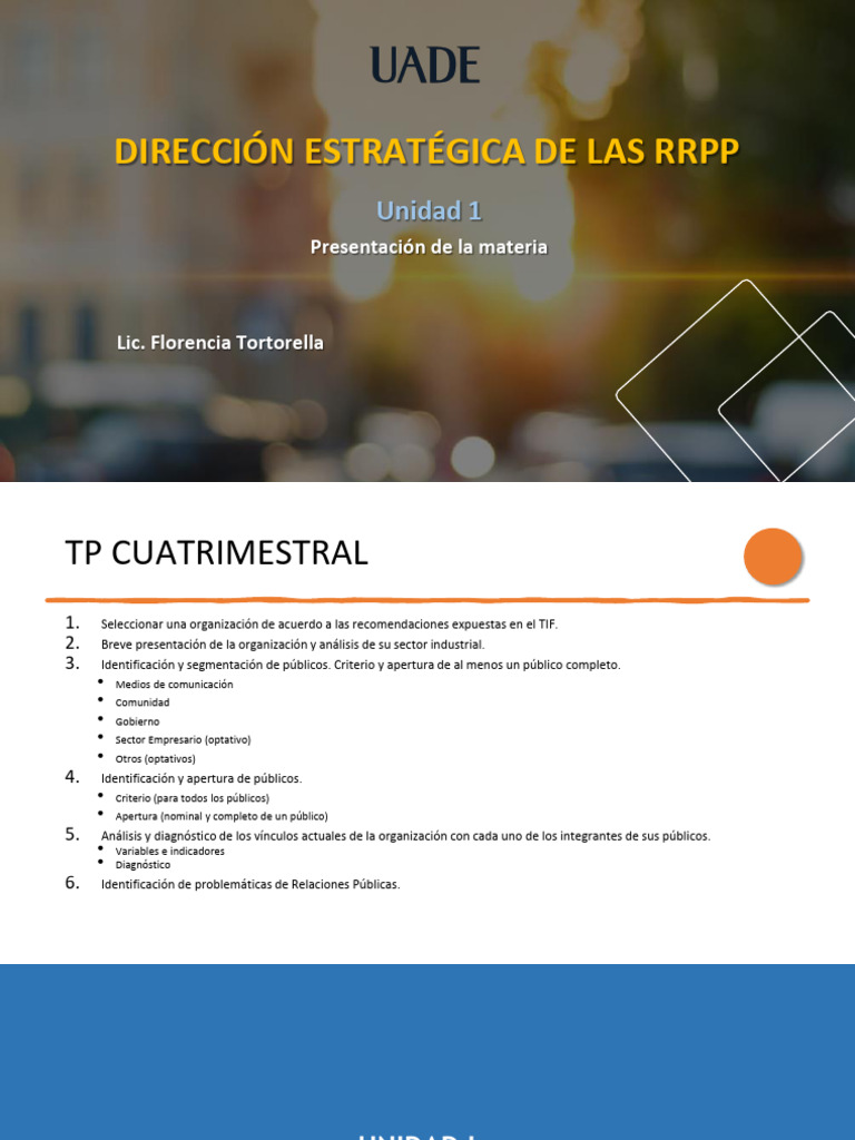 Unit 1 - DeRP - 2025 - Tortorella | PDF | Planificación | Gestión ...