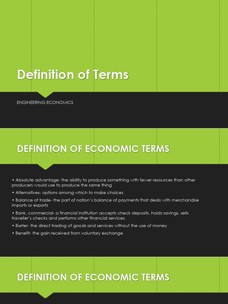 Economic Terms and Definitions | PDF | Economics | Prices