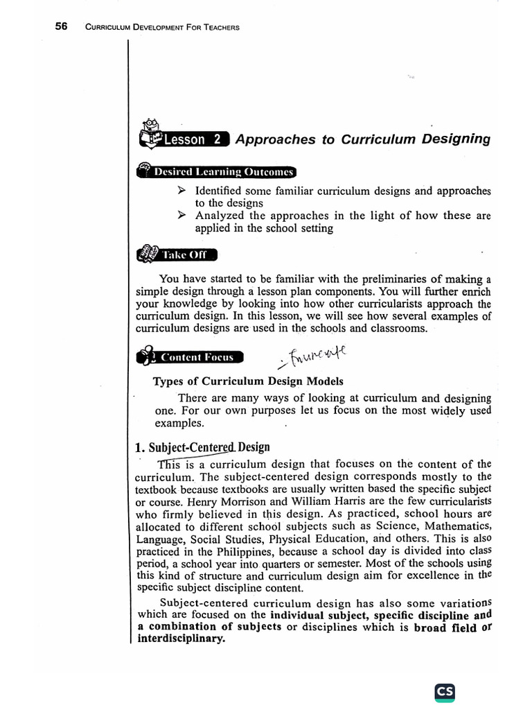 Teacher and School Curriculum Midterm Module Lesson 3 | PDF