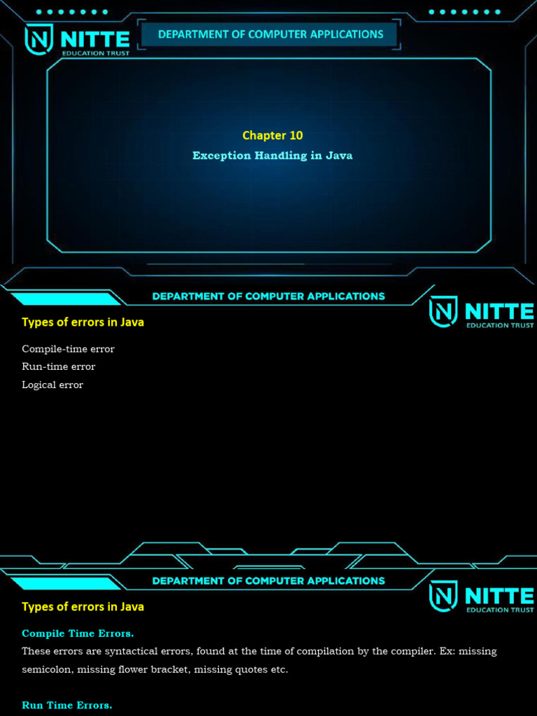 Chapter 13 - Exception Handling | PDF | Java (Programming Language ...