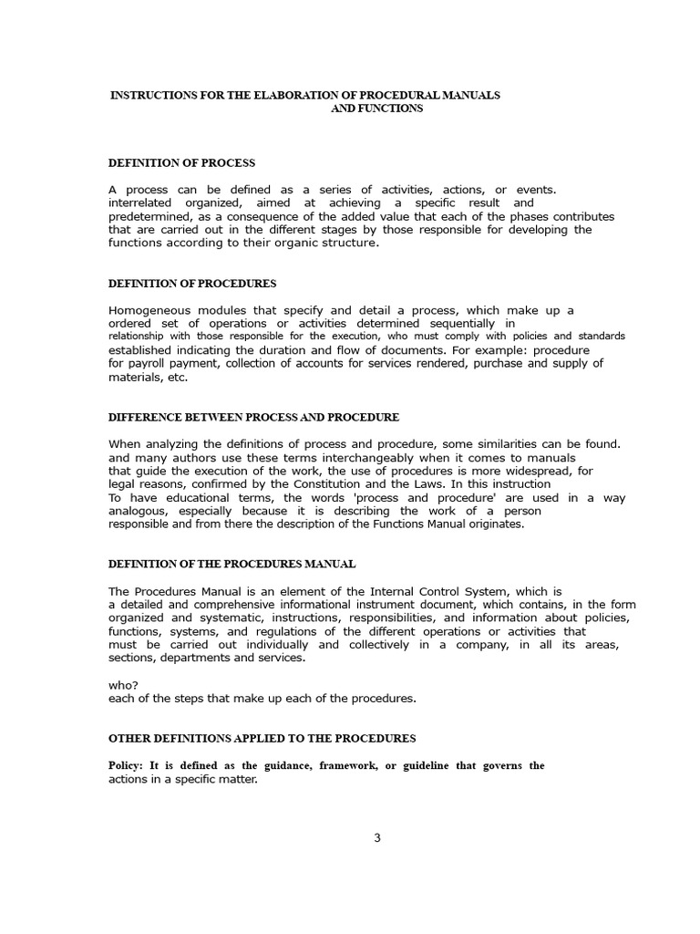 Example Manual of Functions and Procedures | PDF | Internal Control ...