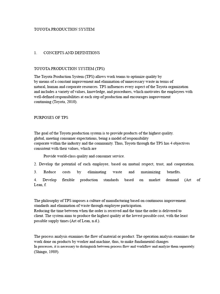 Toyota Production System | PDF | Lean Manufacturing | Toyota