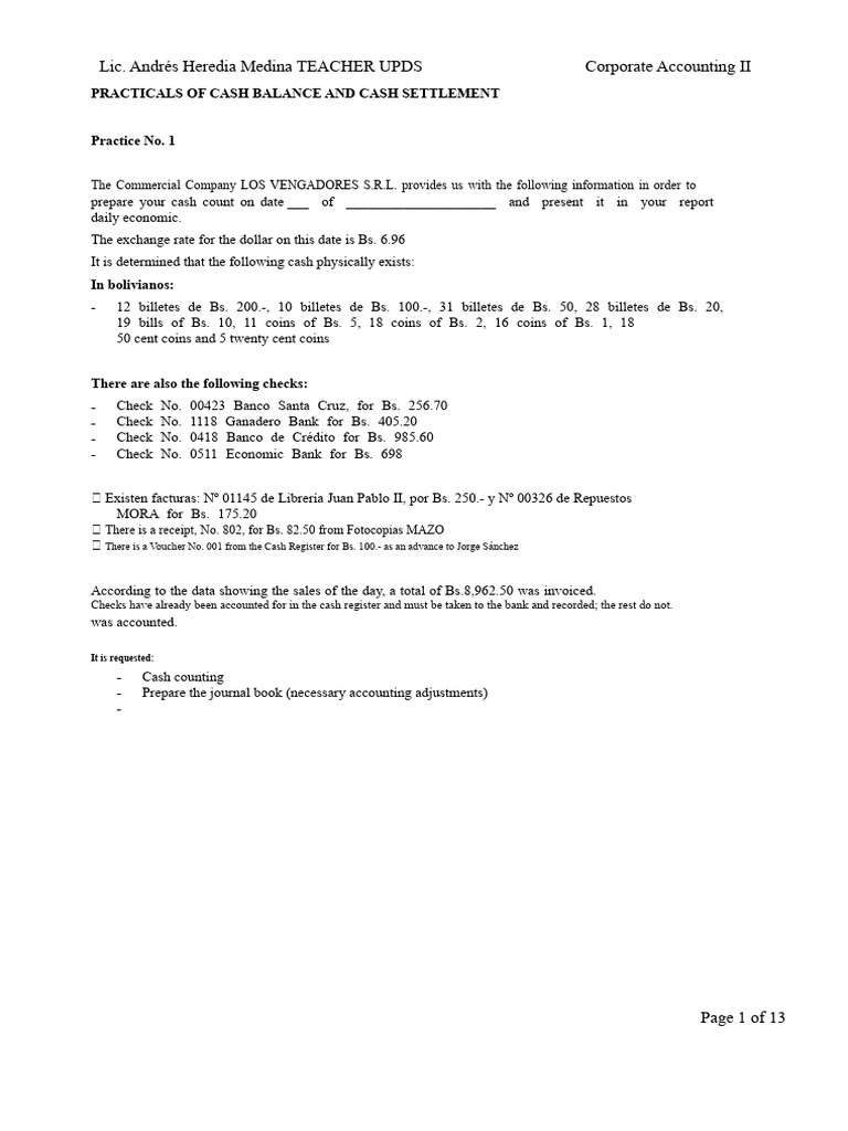Cash Count and Accounting Practices | PDF | Receipt | Cash