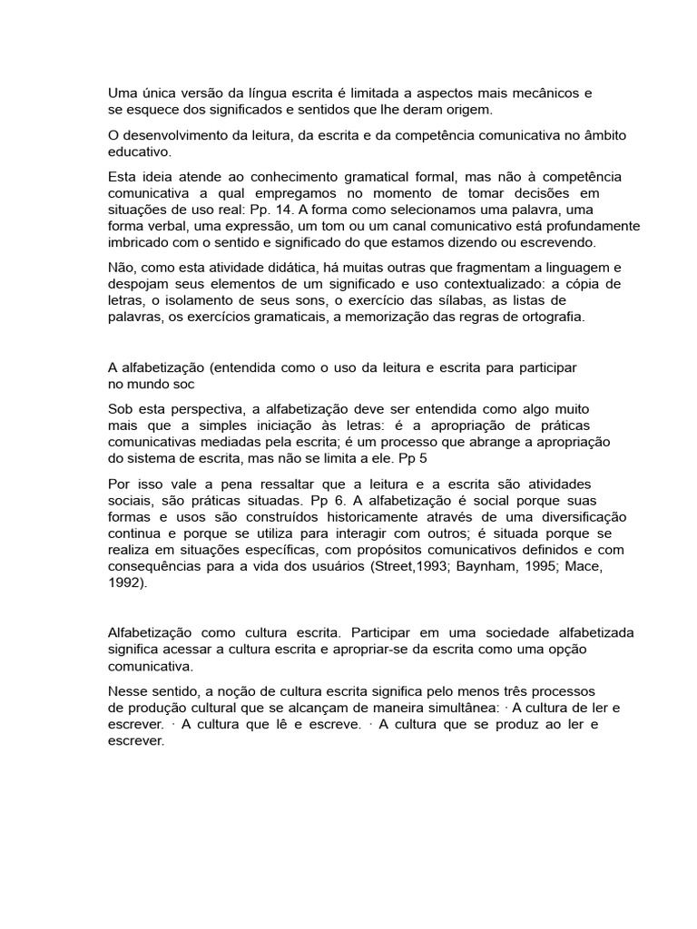A Importância Do Contexto Na Alfabetização Judith Kalman | PDF ...