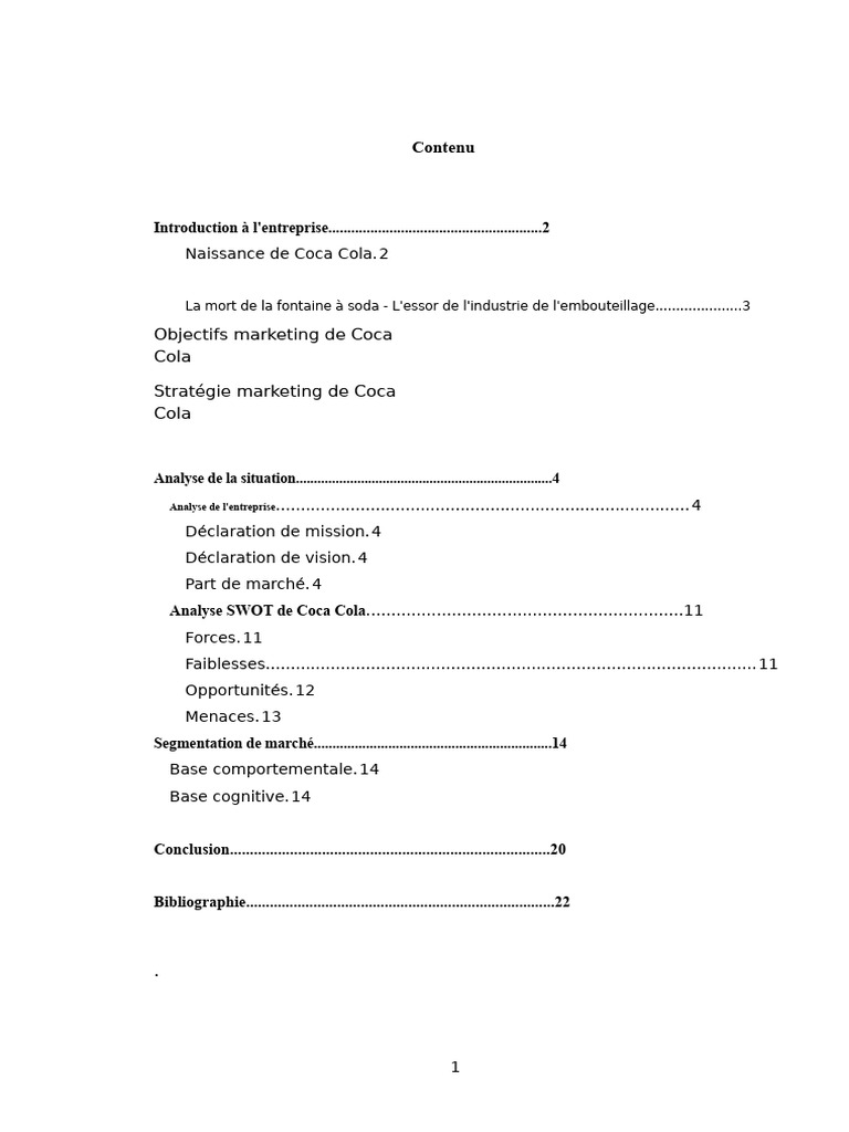 Analyse marketing de Coca-Cola | PDF | Coca Cola | Commercialisation